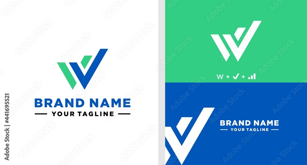 LETTER W AND CHECK LOGO INVESTMENT EDITABLE Stock Vector | Adobe Stock