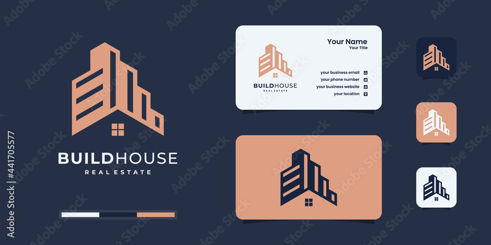 Build house logo design inspiration. home build abstract for logo ...