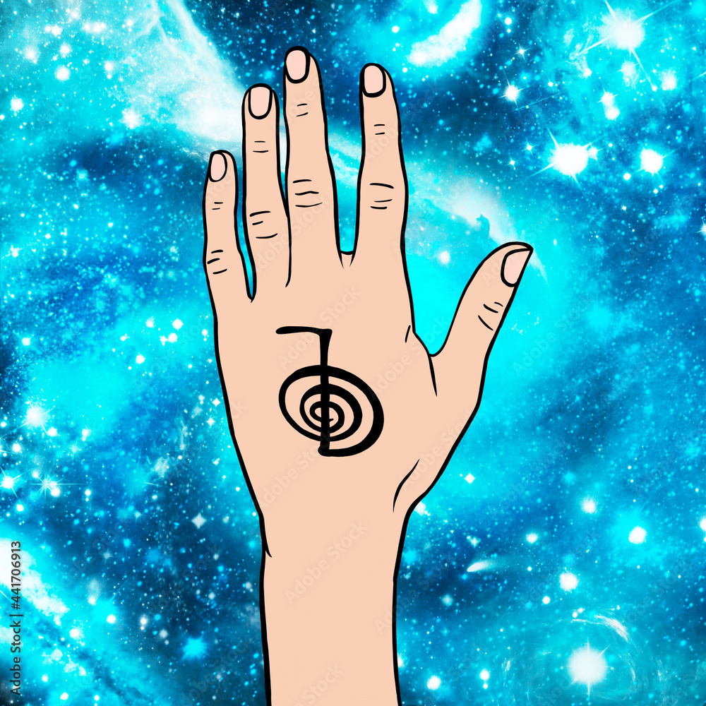 Reiki Symbol A Sacred Sign Cho Ku Rei A Hand Holds Reiki Cho Ku Rei
