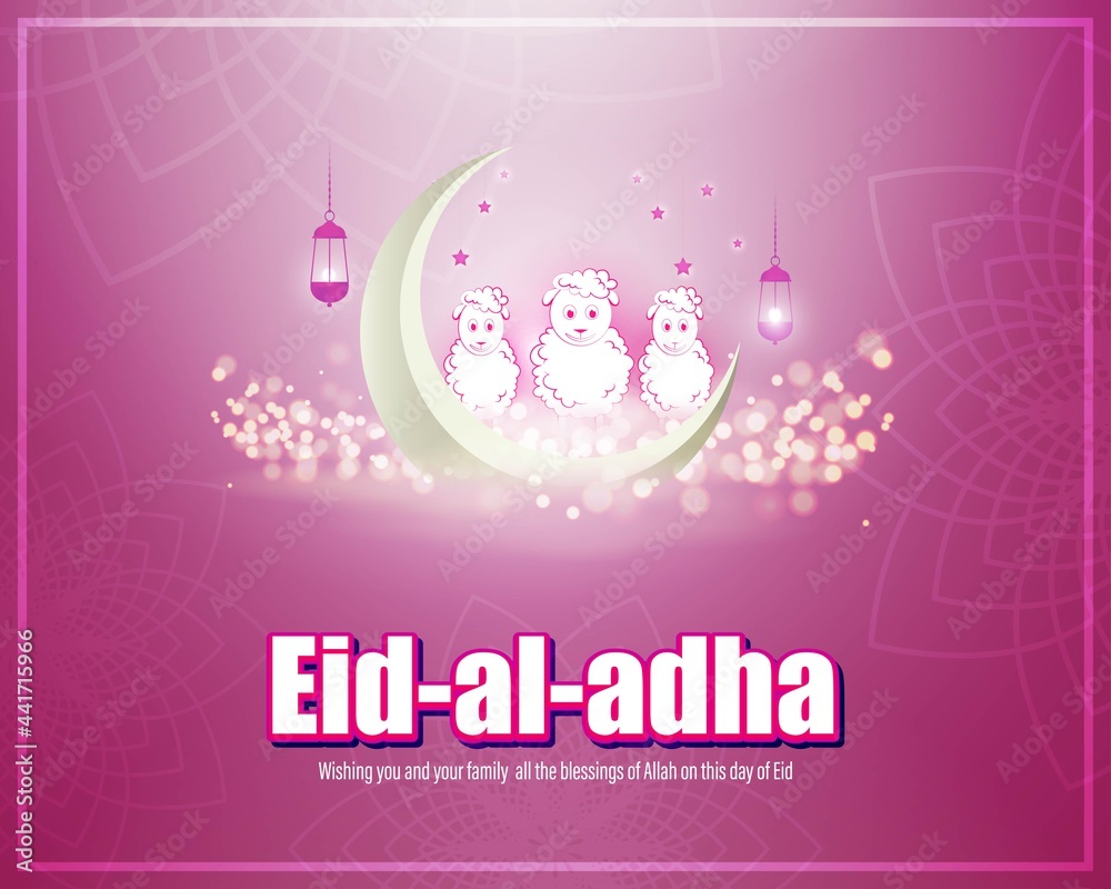 vector illustration of greeting for Islamic festival with Eid al -Adha ...