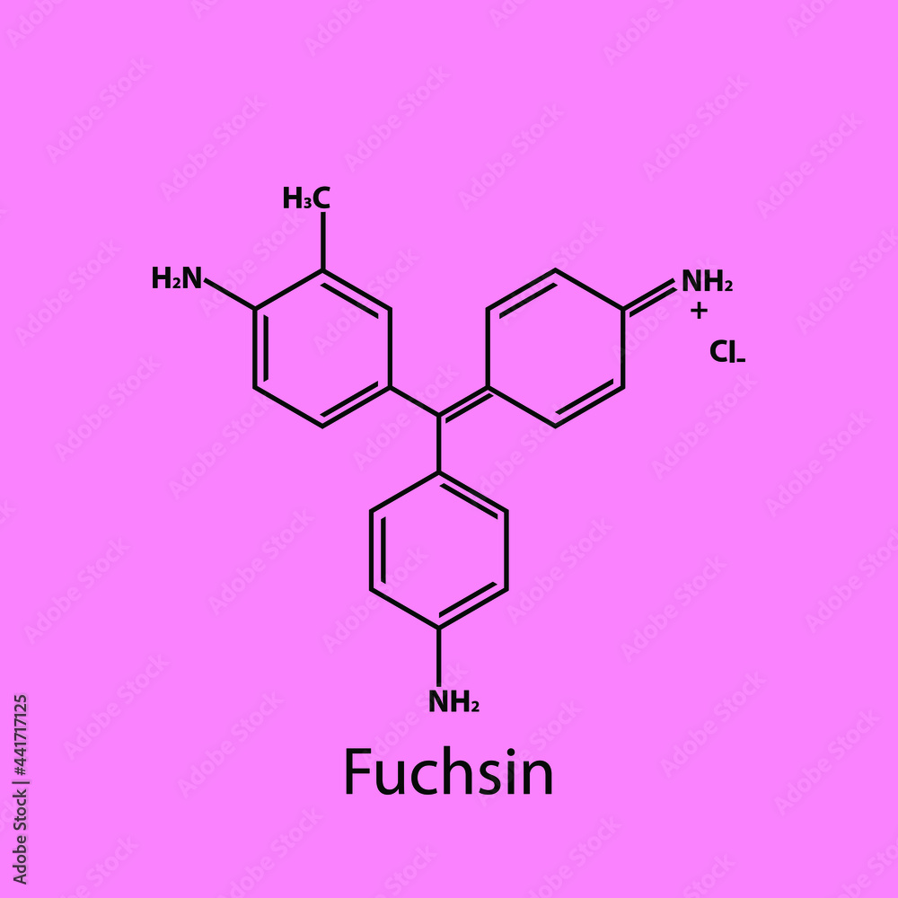 Fuchsin Dye biomolecule molecular formula. Skeletal molecule structure ...