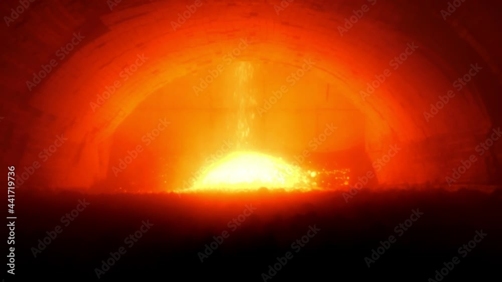 Stockvideo Roasting furnace. Industrial process of production of cement ...