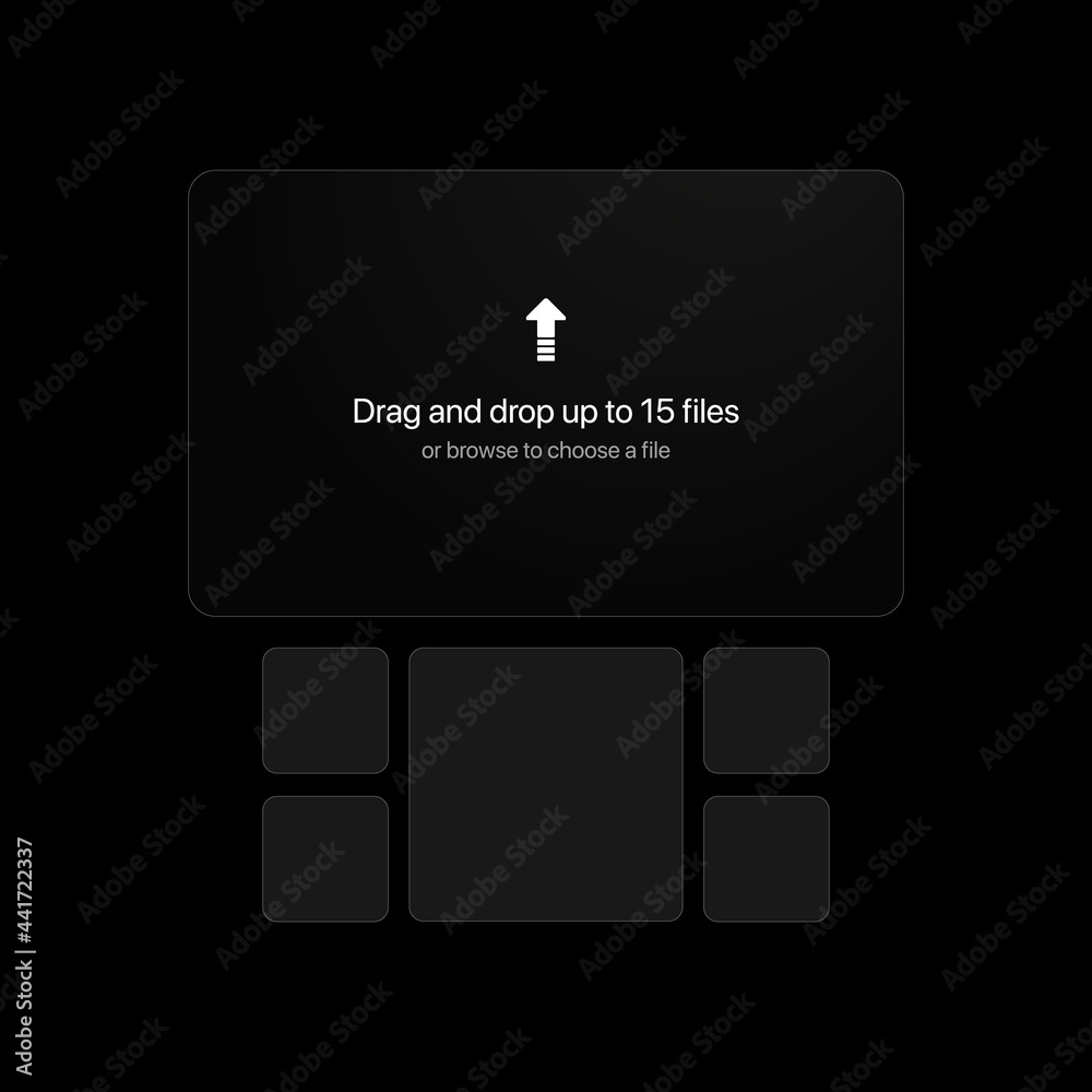Drag and Drop Files Panel with Transparent Background. User Interface ...