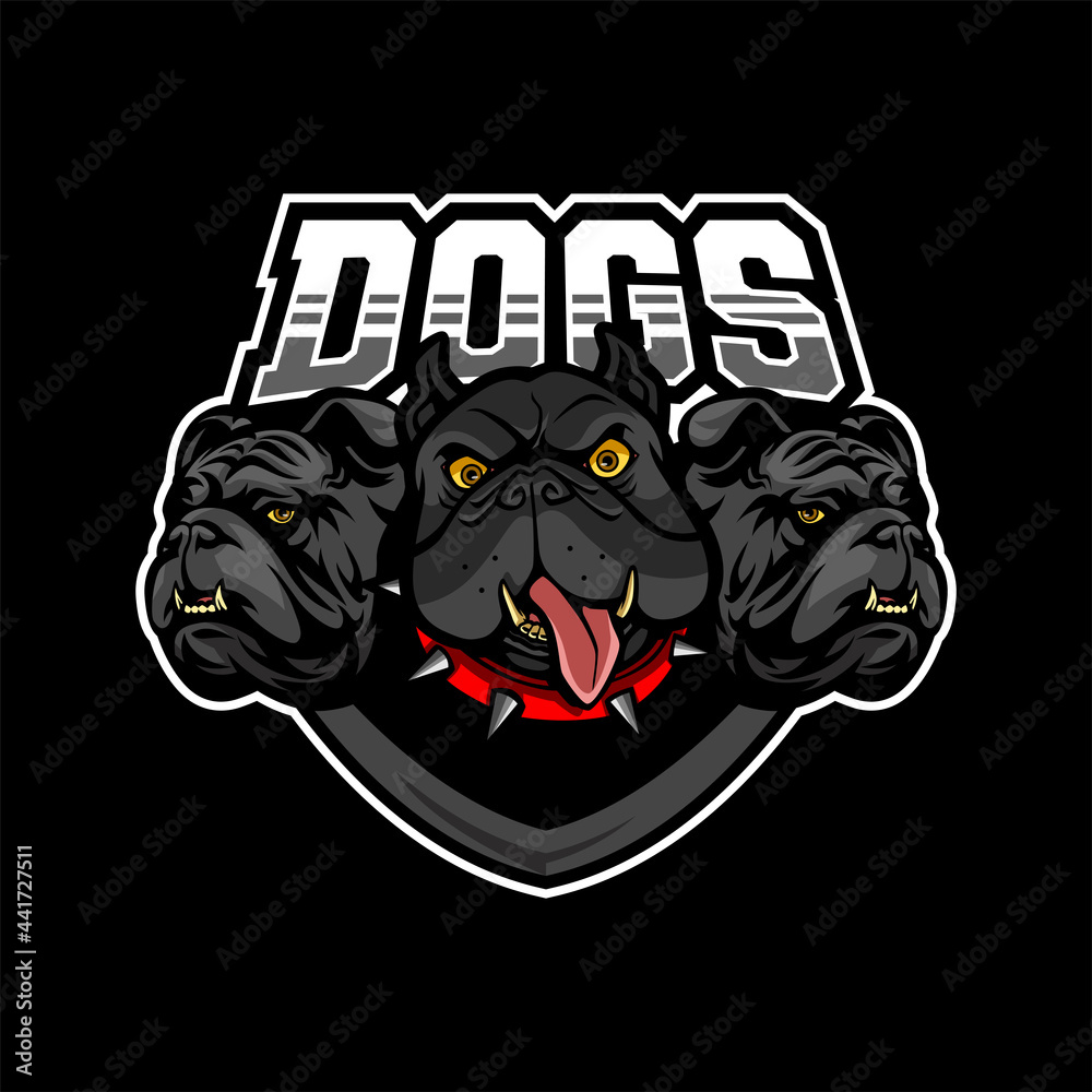 Head dogs mascot logo cartoon Stock Vector | Adobe Stock