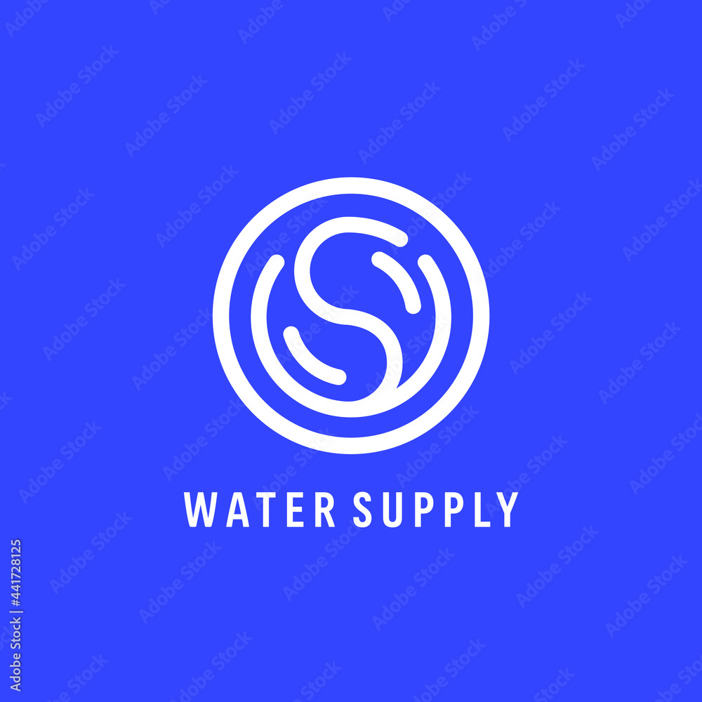 water supply letter ws sw drop water logo design vector illustration ...