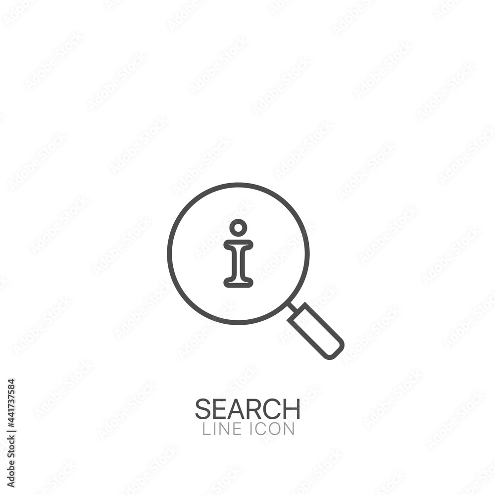 Magnifying glass and information icon Information help icon, info ...