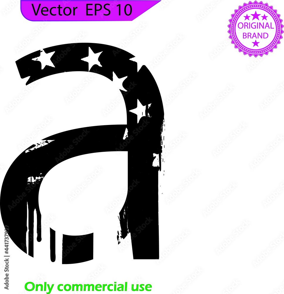 Vector Of the Usa Flag Alphabet A. Letter A. Stylized vector initials ...