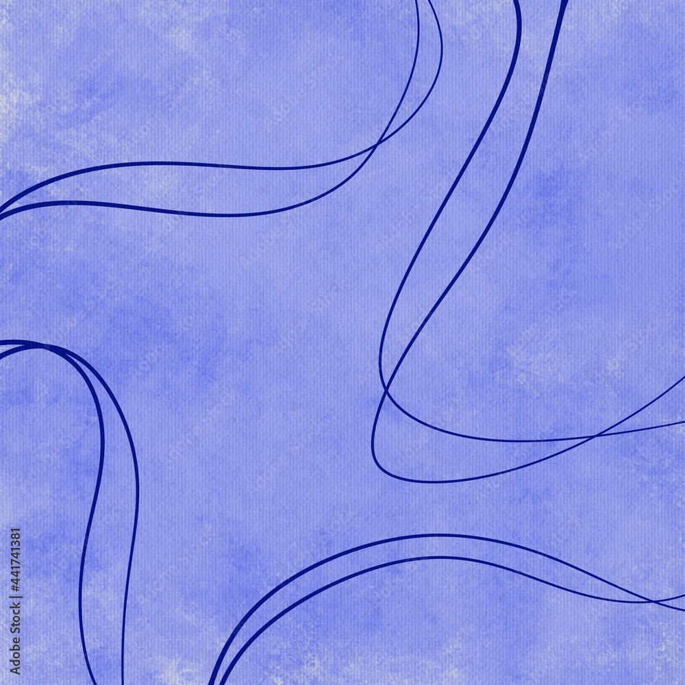 abstract simple lines on blue canvas texture background, minimalist ...