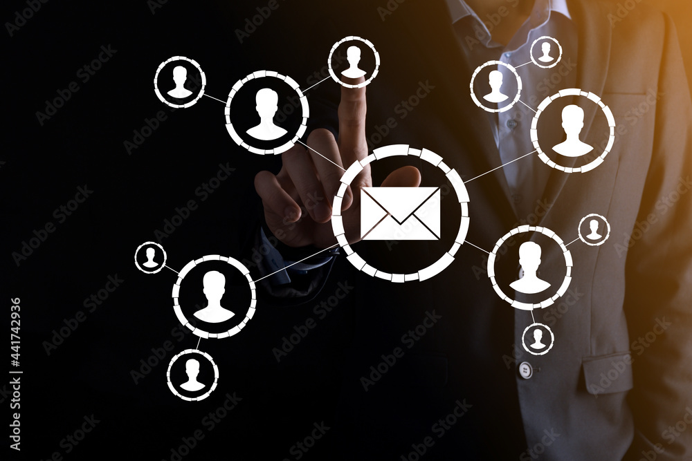 Email and user icon,sign,symbol marketing or newsletter concept ...