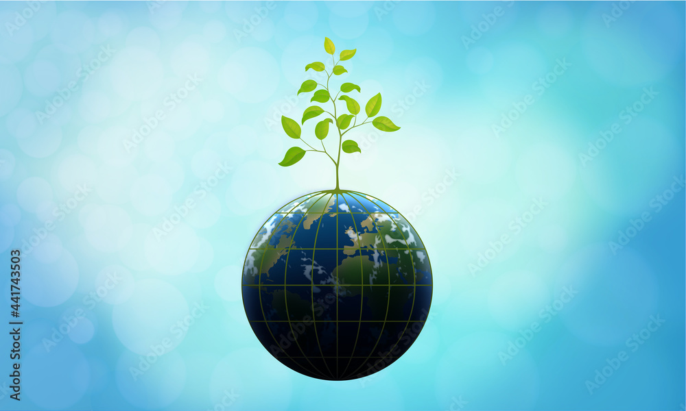 environmental problems save the earth growing trees sky background ...