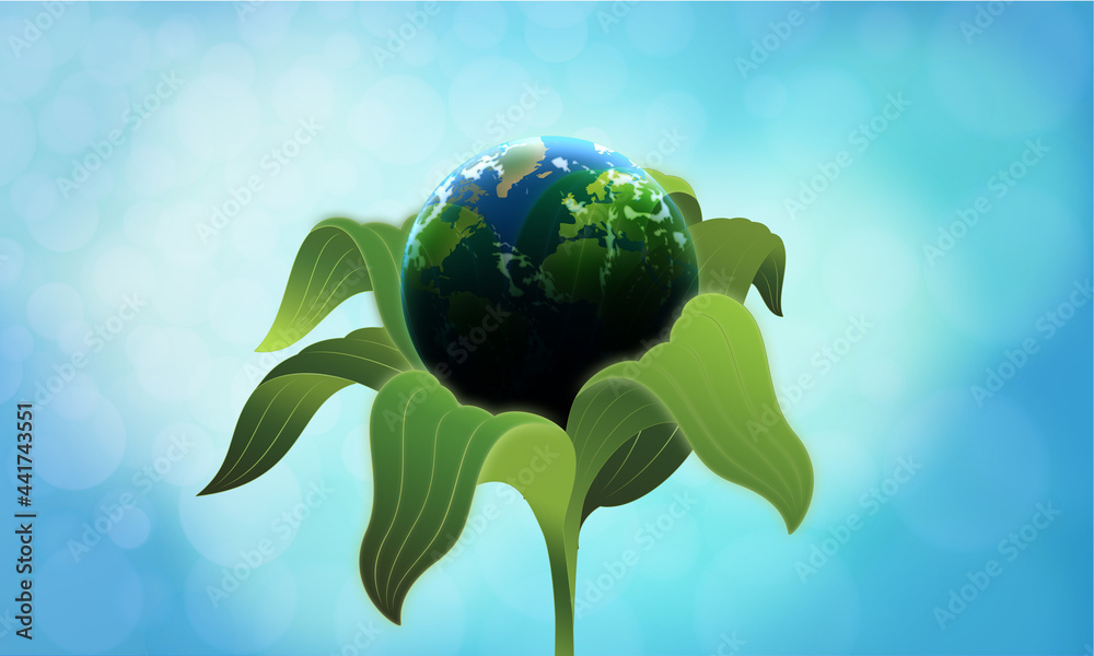 environmental problems save the earth growing trees sky background ...