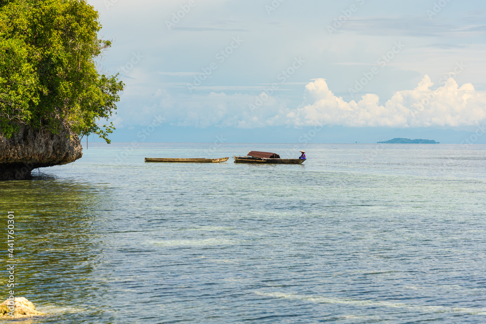 Sea Gypsy of the Orang Laut tribe in the Gulf of Tomini in Sulawesi ...