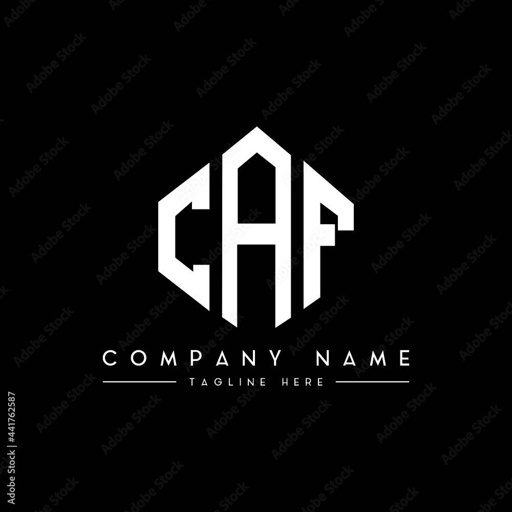 CAF letter logo design with polygon shape. CAF polygon logo monogram ...