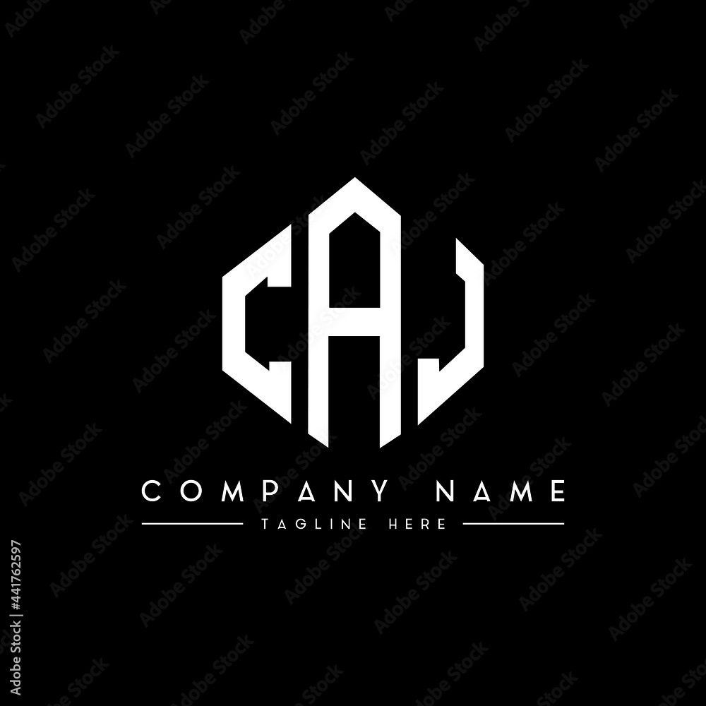 CAJ letter logo design with polygon shape. CAJ polygon logo monogram ...