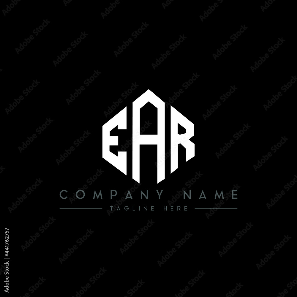 EAR letter logo design with polygon shape. EAR polygon logo monogram ...