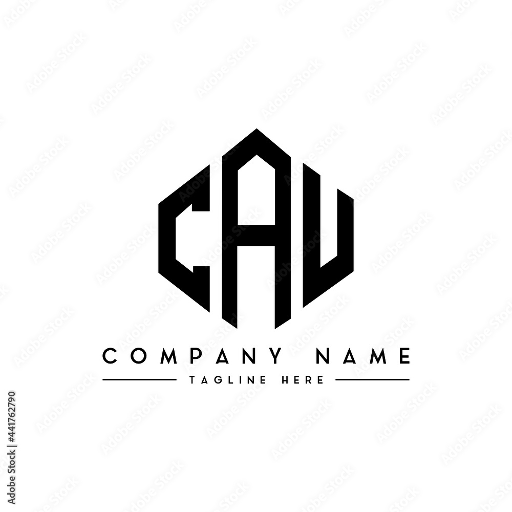 CAU letter logo design with polygon shape. CAU polygon logo monogram ...