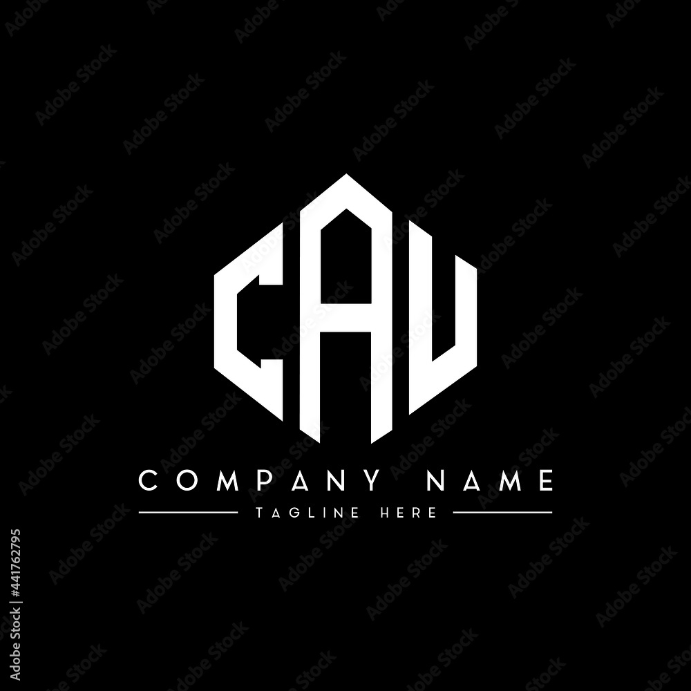 CAU letter logo design with polygon shape. CAU polygon logo monogram ...