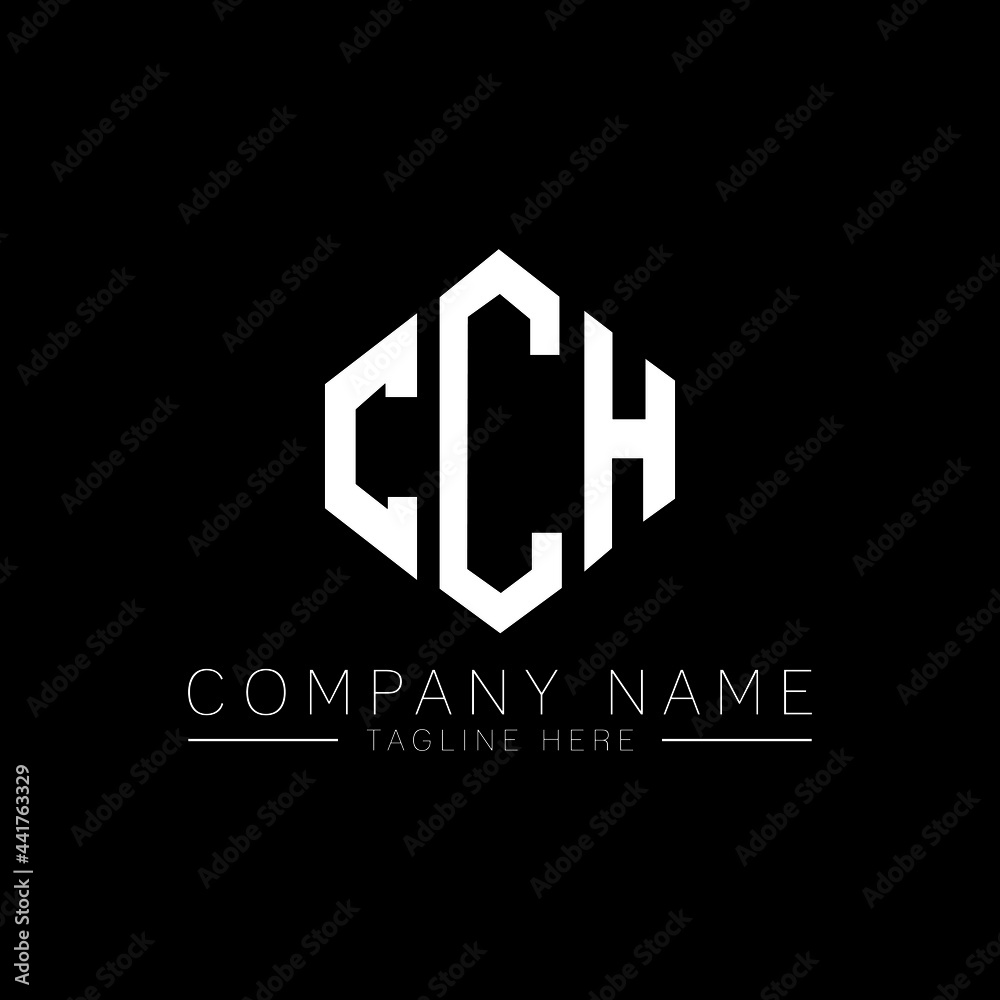 CCH letter logo design with polygon shape. CCH polygon logo monogram ...