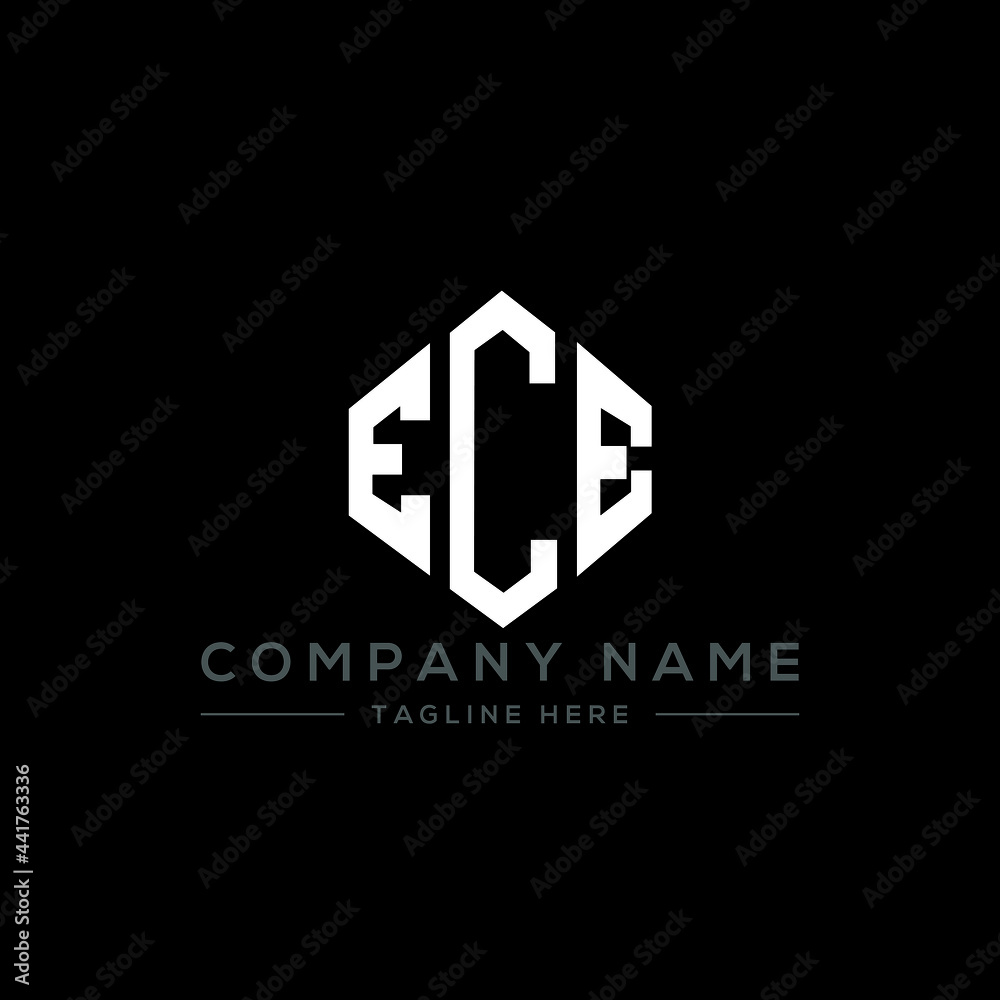 ECE letter logo design with polygon shape. ECE polygon logo monogram ...