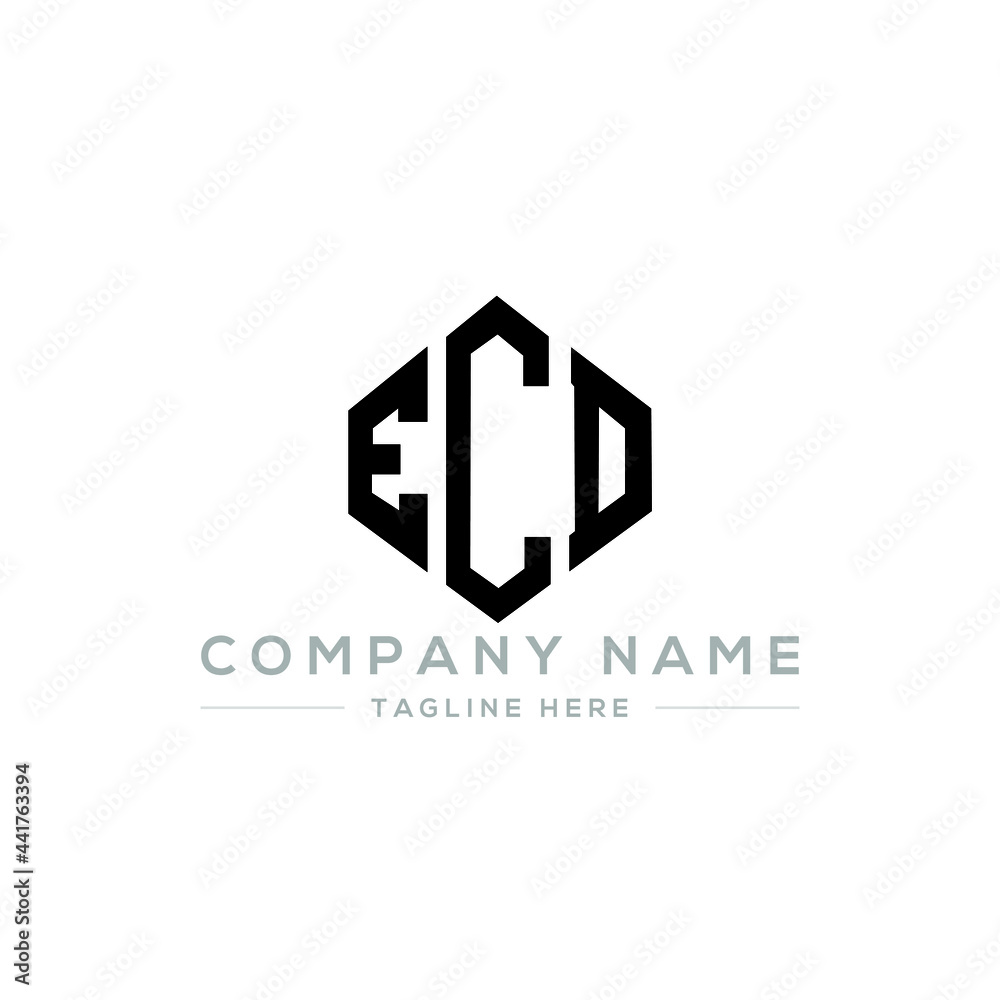ECD letter logo design with polygon shape. ECD polygon logo monogram ...