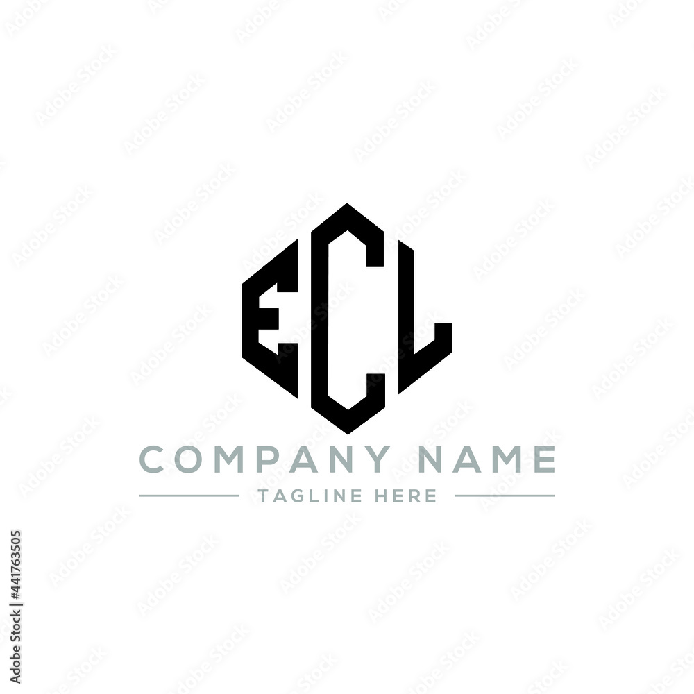 ECL letter logo design with polygon shape. ECL polygon logo monogram ...