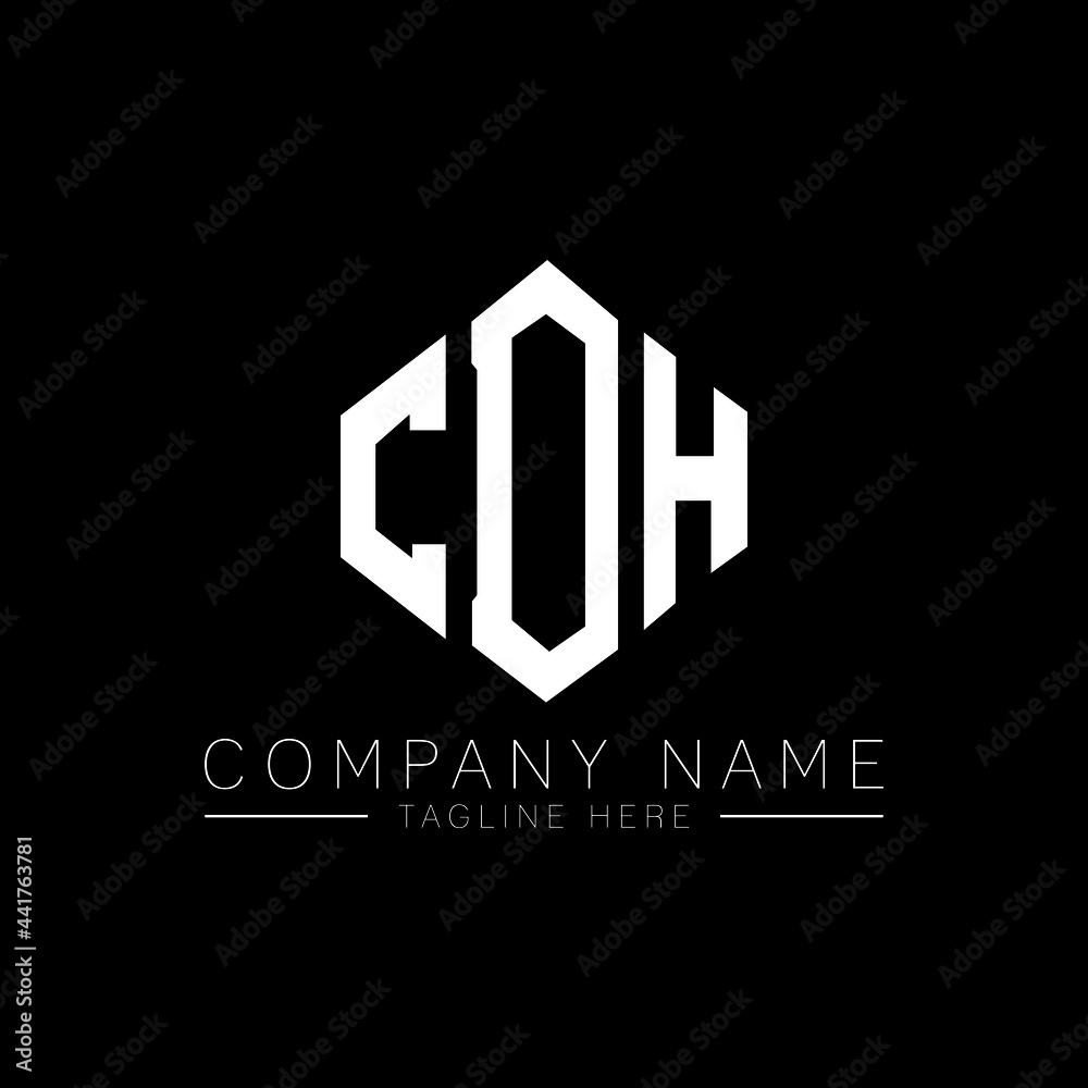 CDH letter logo design with polygon shape. CDH polygon logo monogram ...