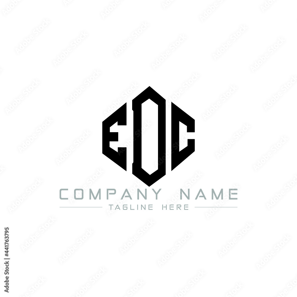 EDC letter logo design with polygon shape. EDC polygon logo monogram ...