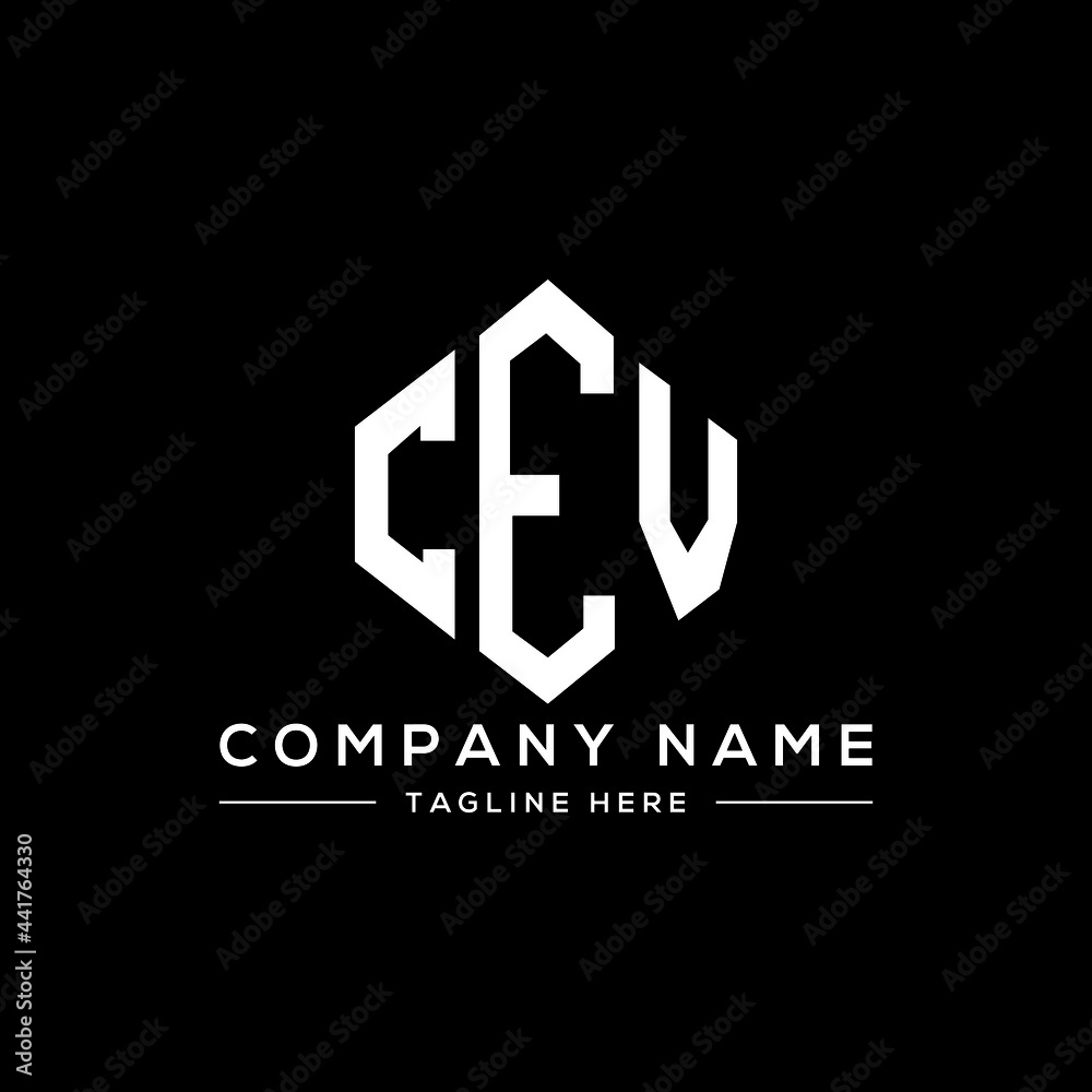 CEV letter logo design with polygon shape. CEV polygon logo monogram ...