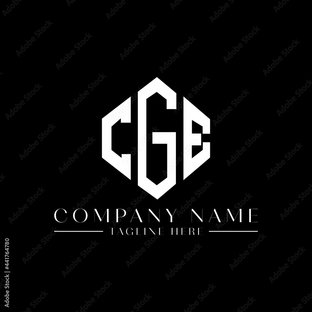 CGE letter logo design with polygon shape. CGE polygon logo monogram ...