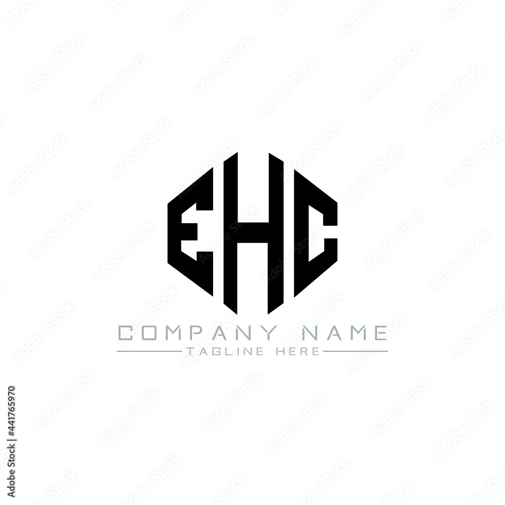 EHC letter logo design with polygon shape. EHC polygon logo monogram ...