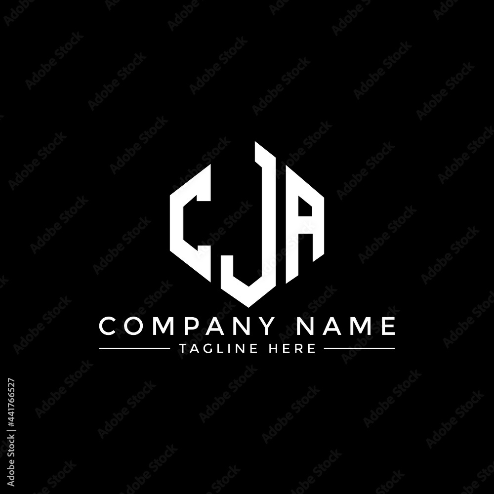 CJA letter logo design with polygon shape. CJA polygon logo monogram ...