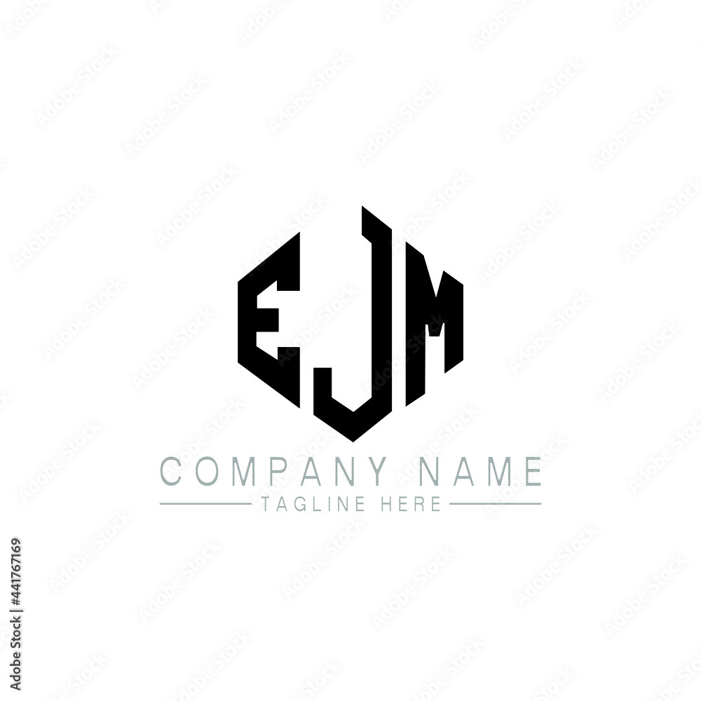 EJM letter logo design with polygon shape. EJM polygon logo monogram ...