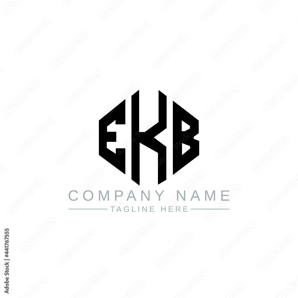 EKB letter logo design with polygon shape. EKB polygon logo monogram ...