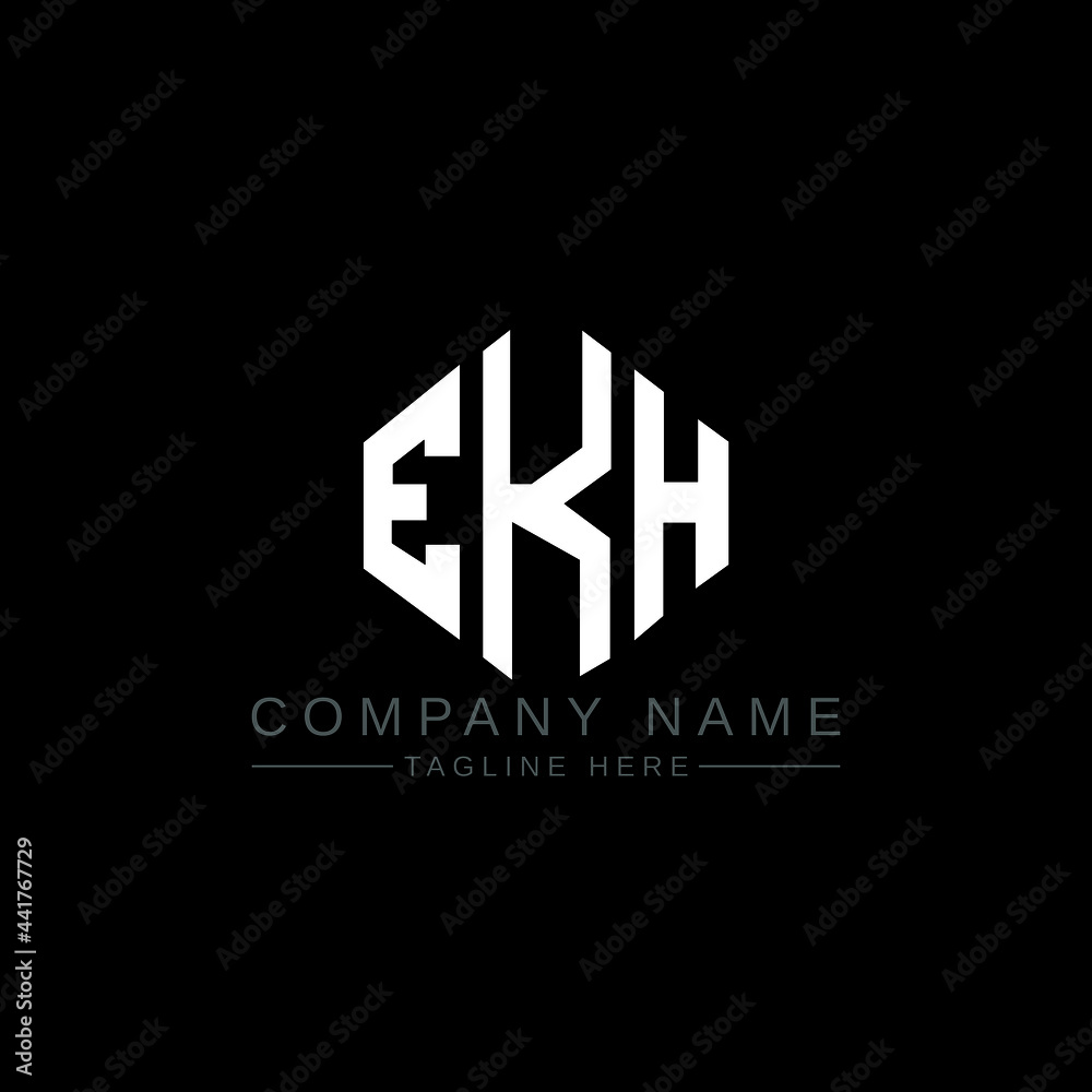 EKH letter logo design with polygon shape. EKH polygon logo monogram ...
