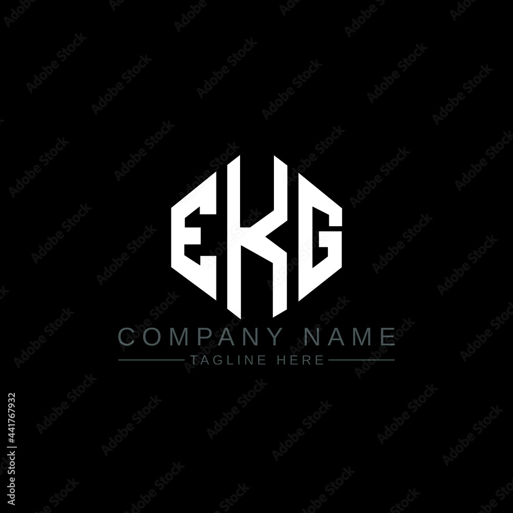 EKG letter logo design with polygon shape. EKG polygon logo monogram ...
