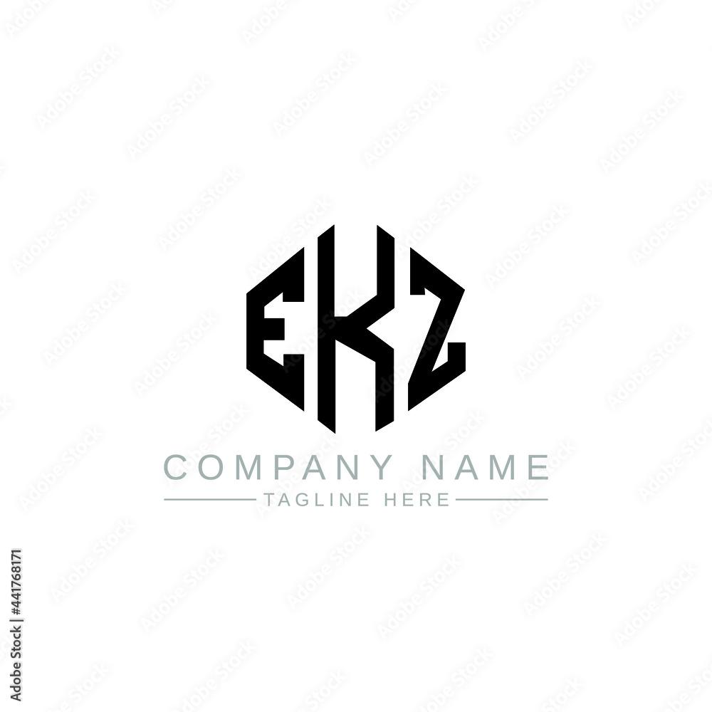 EKZ letter logo design with polygon shape. EKZ polygon logo monogram ...