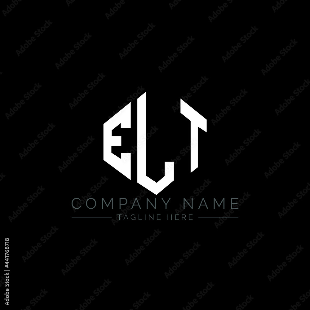 ELT letter logo design with polygon shape. ELT polygon logo monogram ...