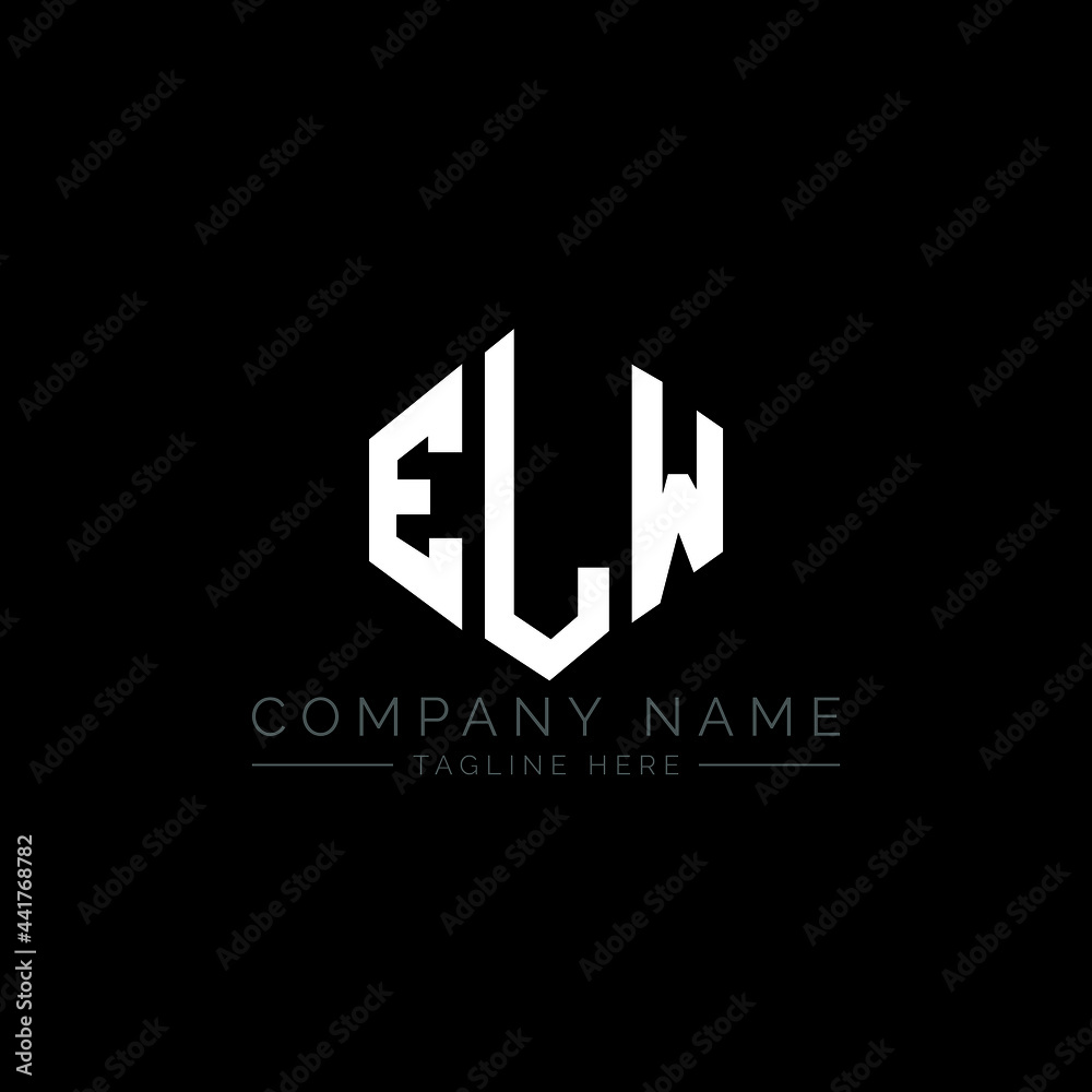 ELW letter logo design with polygon shape. ELW polygon logo monogram ...