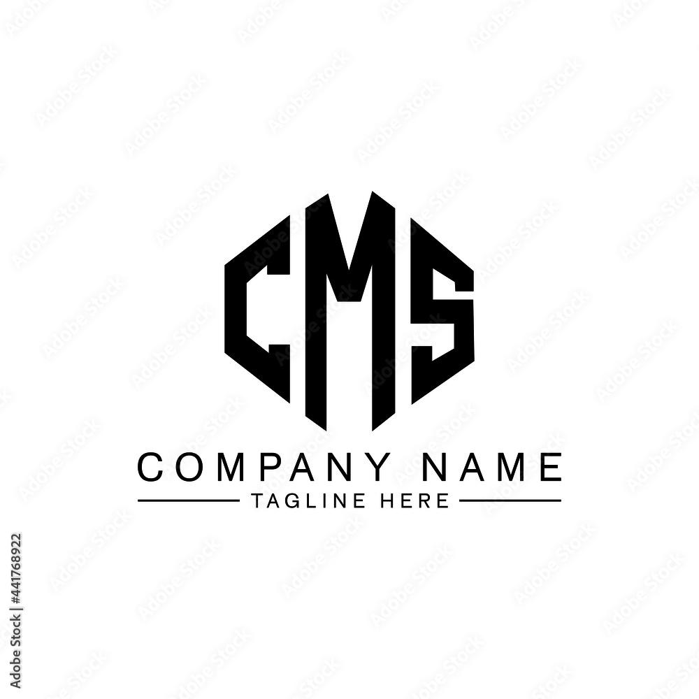CMS letter logo design with polygon shape. CMS polygon logo monogram ...