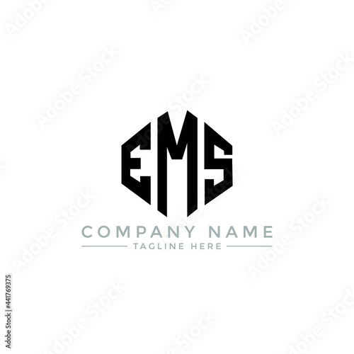 EMS letter logo design with polygon shape. EMS polygon logo monogram ...