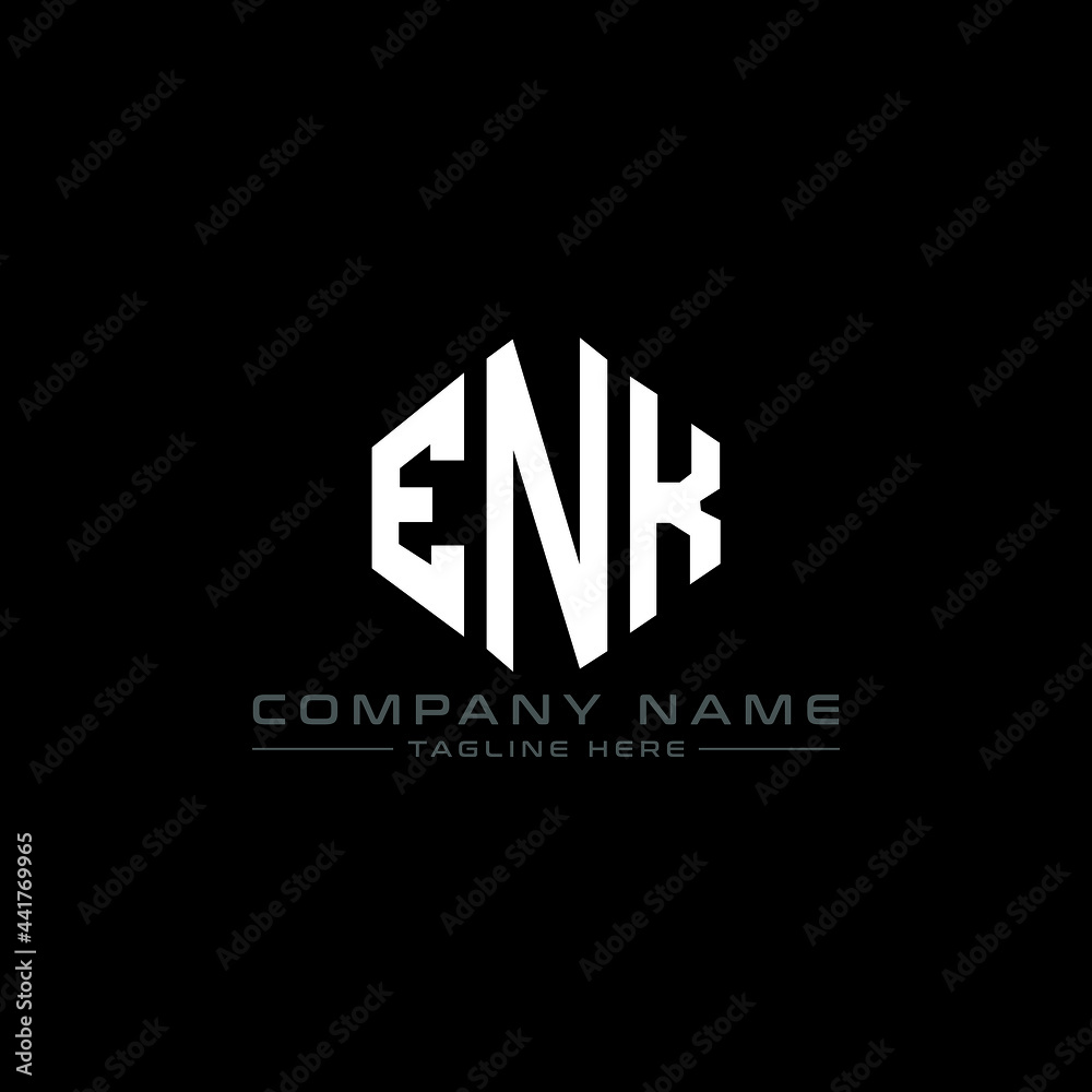 ENK letter logo design with polygon shape. ENK polygon logo monogram ...