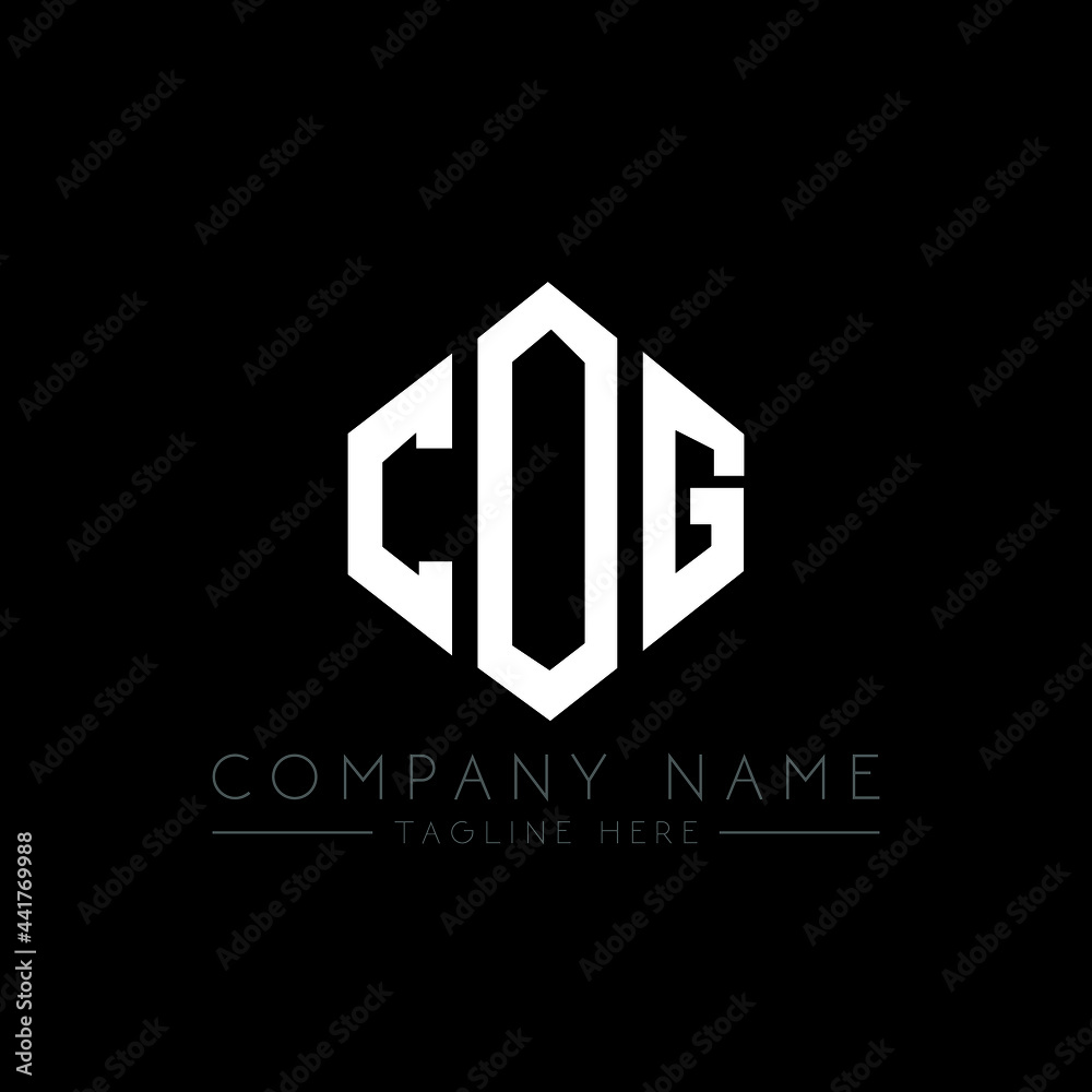COG letter logo design with polygon shape. COG polygon logo monogram ...
