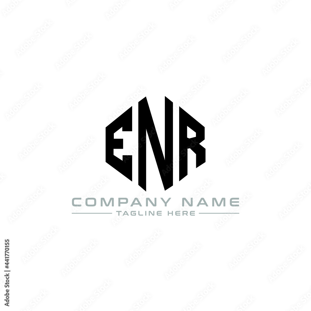 ENR letter logo design with polygon shape. ENR polygon logo monogram ...