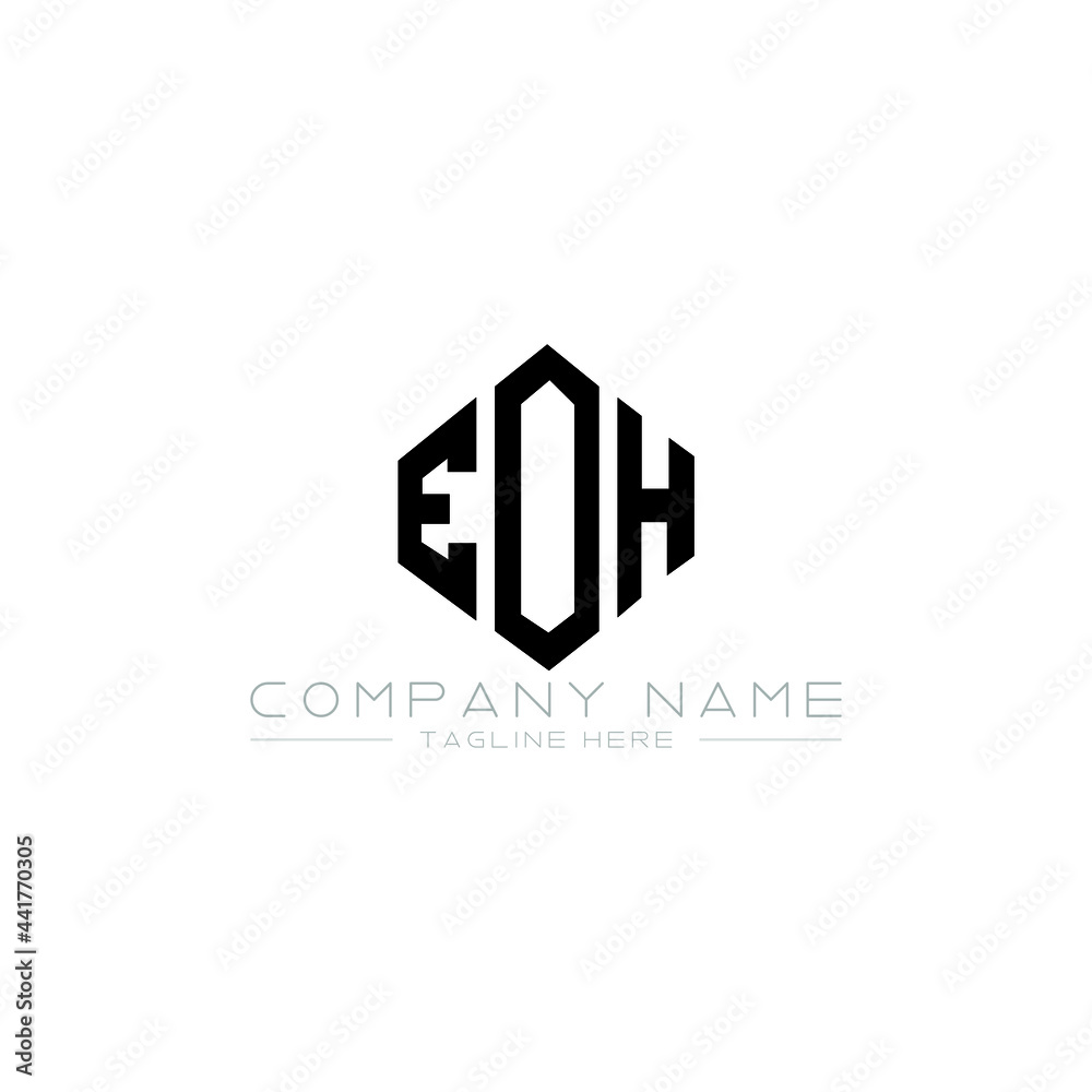 EOH letter logo design with polygon shape. EOH polygon logo monogram ...