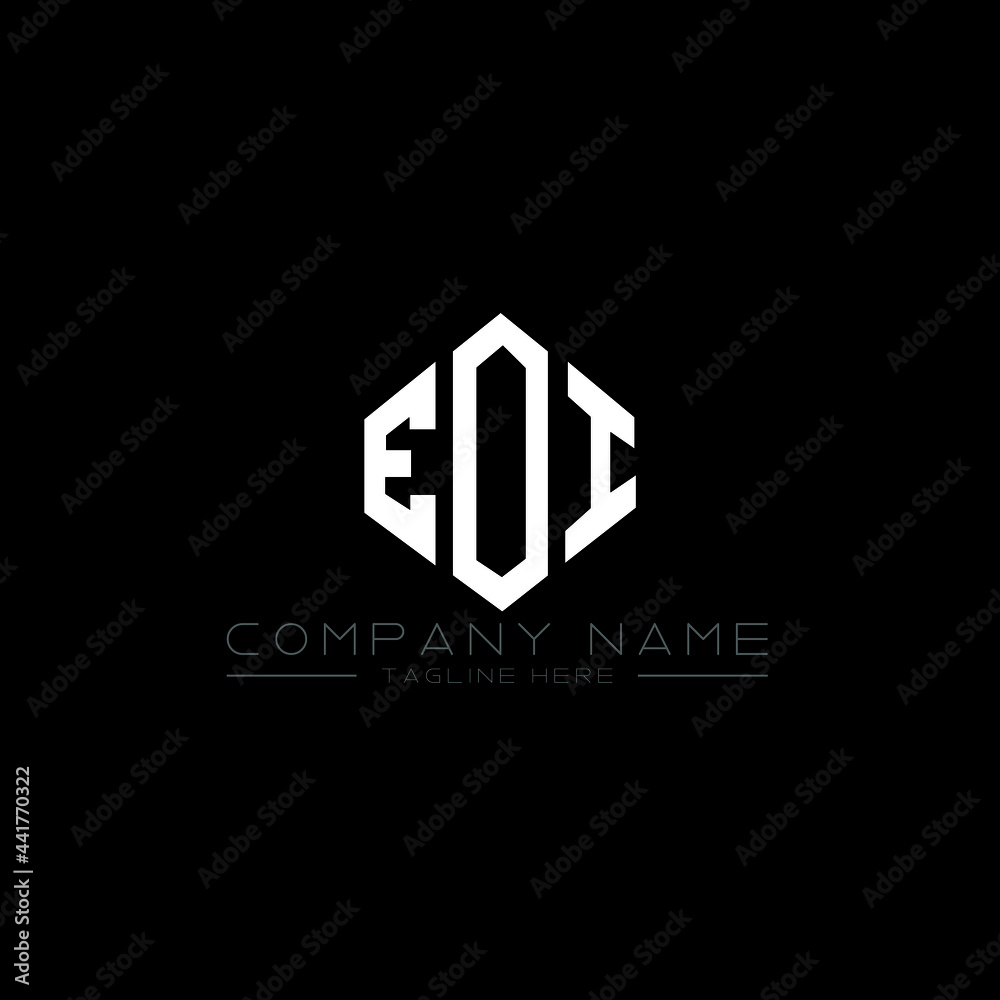 EOI letter logo design with polygon shape. EOI polygon logo monogram ...