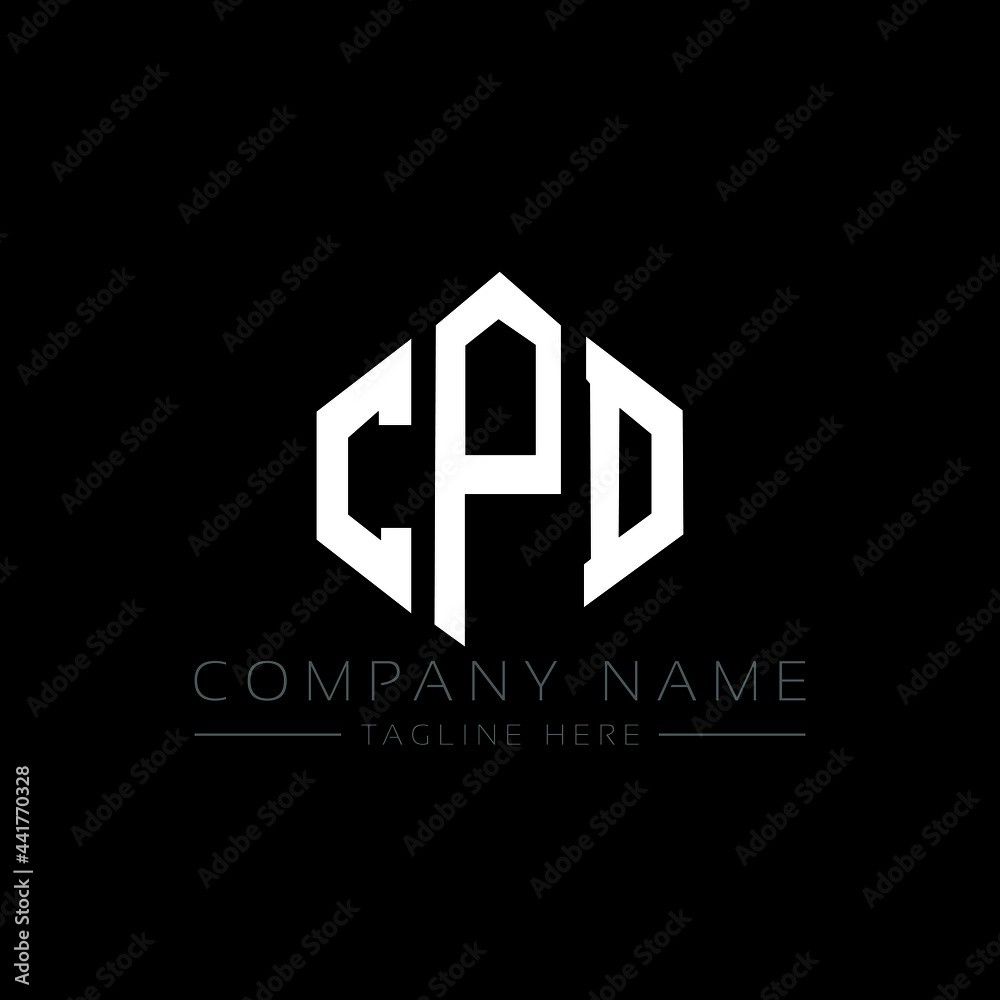CPD letter logo design with polygon shape. CPD polygon logo monogram ...