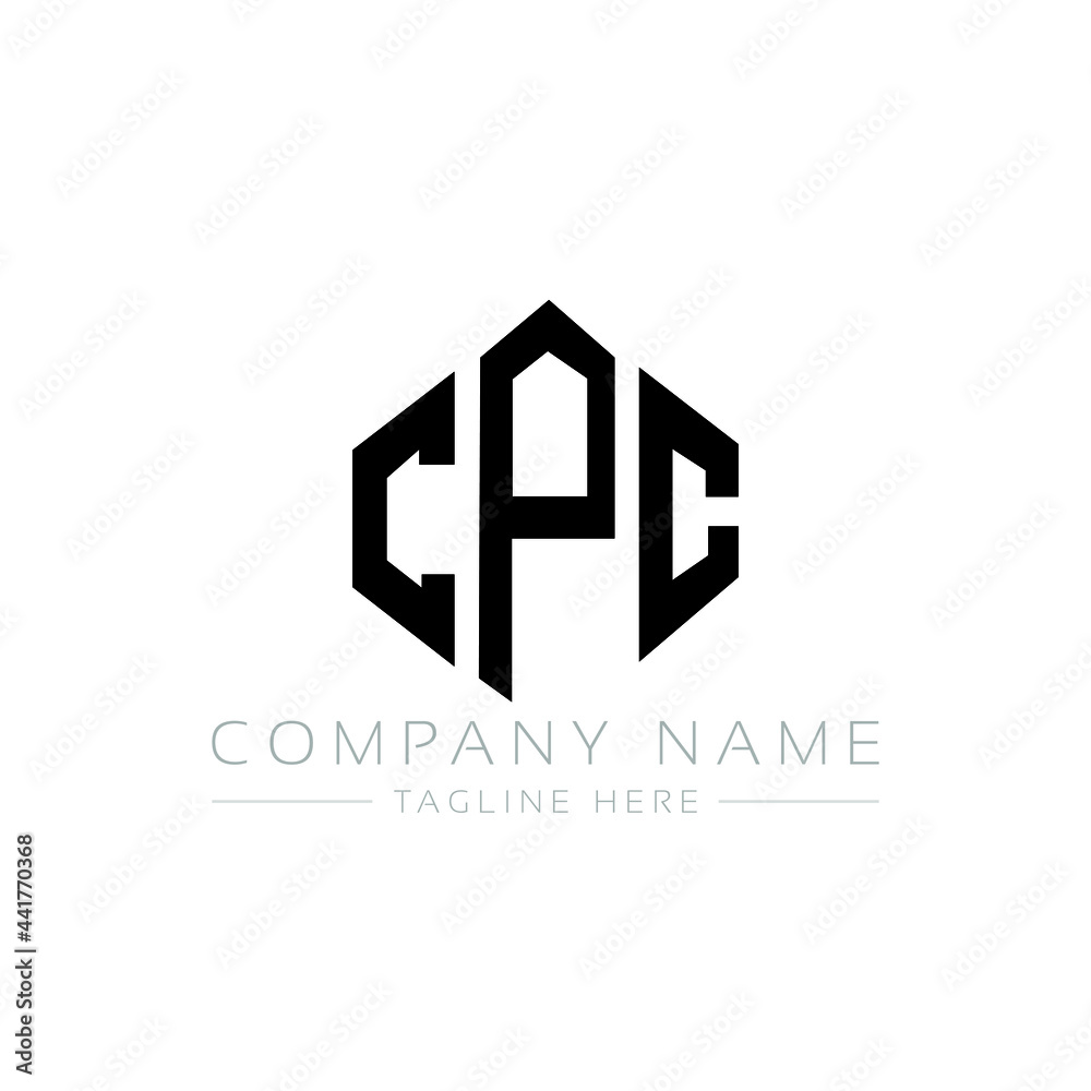 CPC letter logo design with polygon shape. CPC polygon logo monogram ...