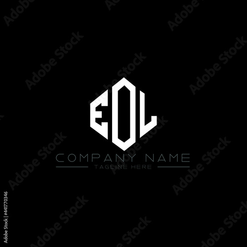Plakat EOL letter logo design with polygon shape. EOL polygon logo ...