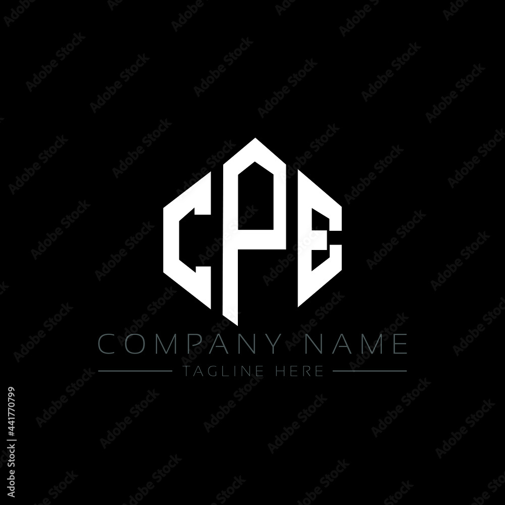 CPE letter logo design with polygon shape. CPE polygon logo monogram ...