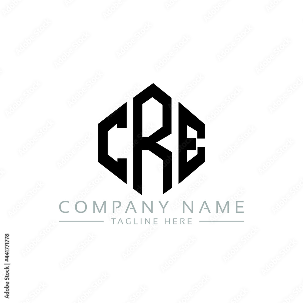 CRE letter logo design with polygon shape. CRE polygon logo monogram ...